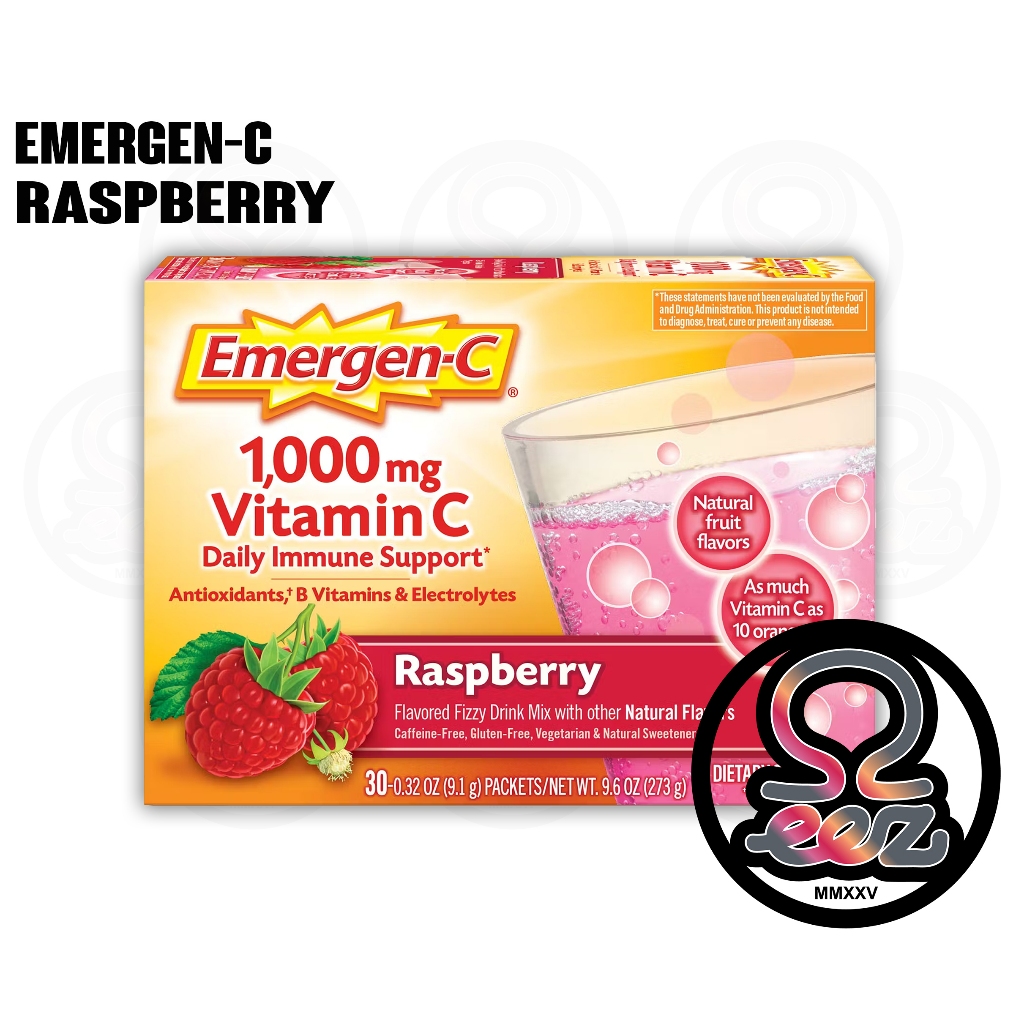 Immune Vitality Boost – Emergen-C 1000mg Vitamin C Raspberry (1 Box ...