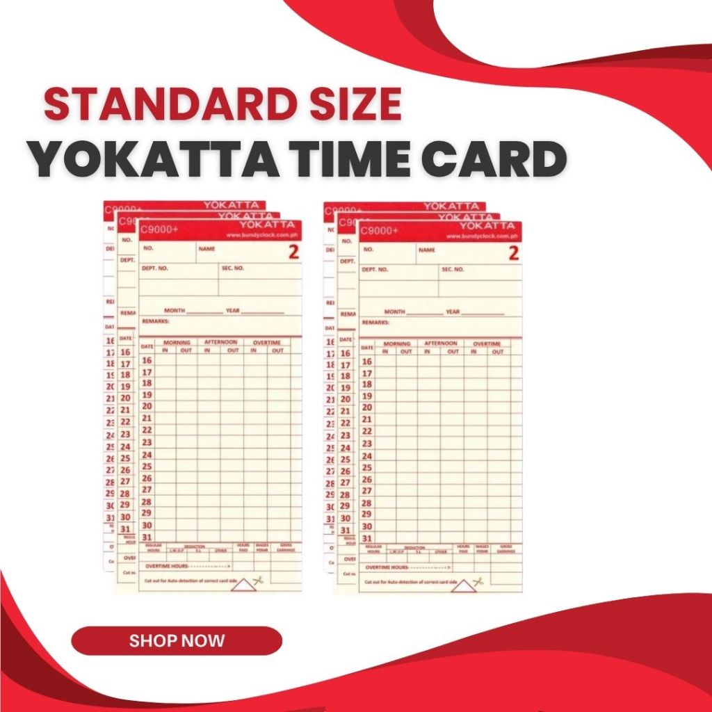 Punch Card/Time card for Bundy Clock machine & Attendance Recorder DTR ...