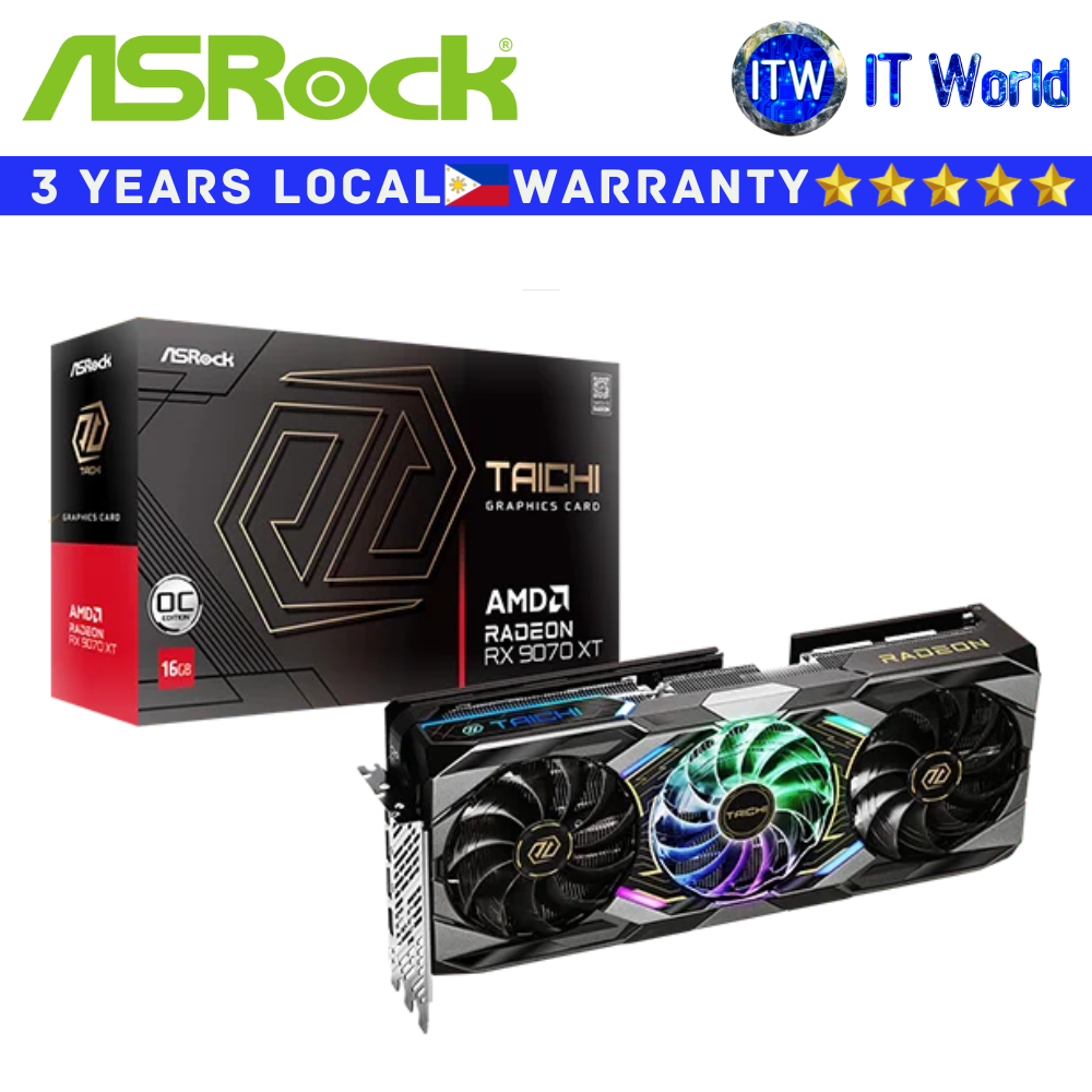 AsRock AMD RX 9070 XT Radeon 16GB Taichi OC Graphics Card (90-GA5HZZ ...