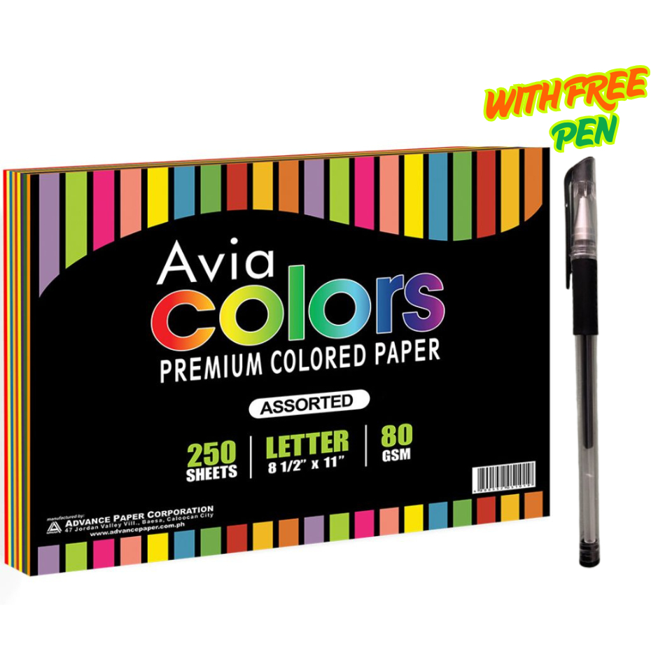 Avia Colors Premium Colored Paper – Short & Long Sizes (250 Multicolor ...