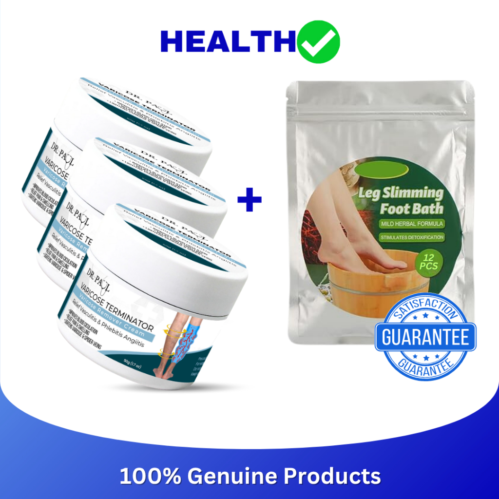 3pc Dr. Paul Varicose Terminator Cream 30g + 10pcs Herbal Foot Detox ...