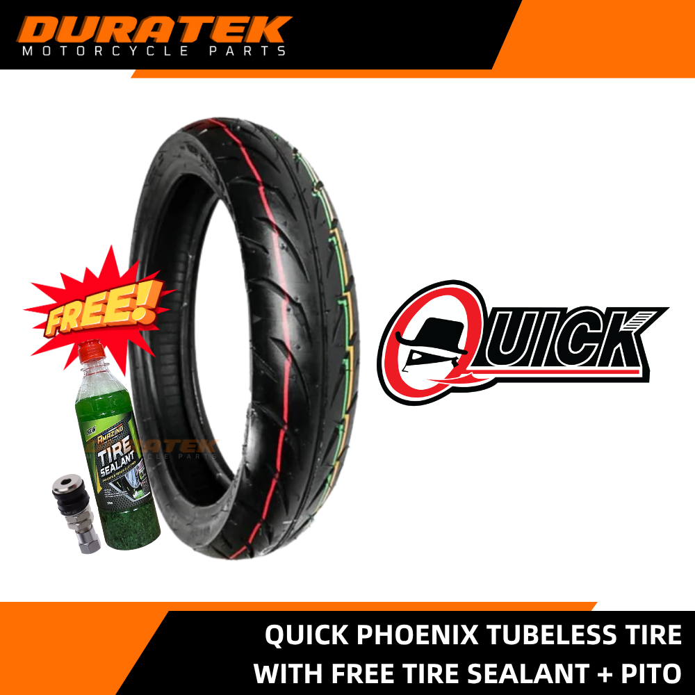 Quick Phoenix Tubeless Tire with FREE Tire Sealant + Pito Valve – size ...