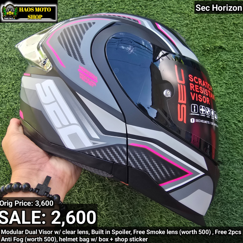 Sec Horizon Modular helmet full face half face motorcycle helmet sec ...