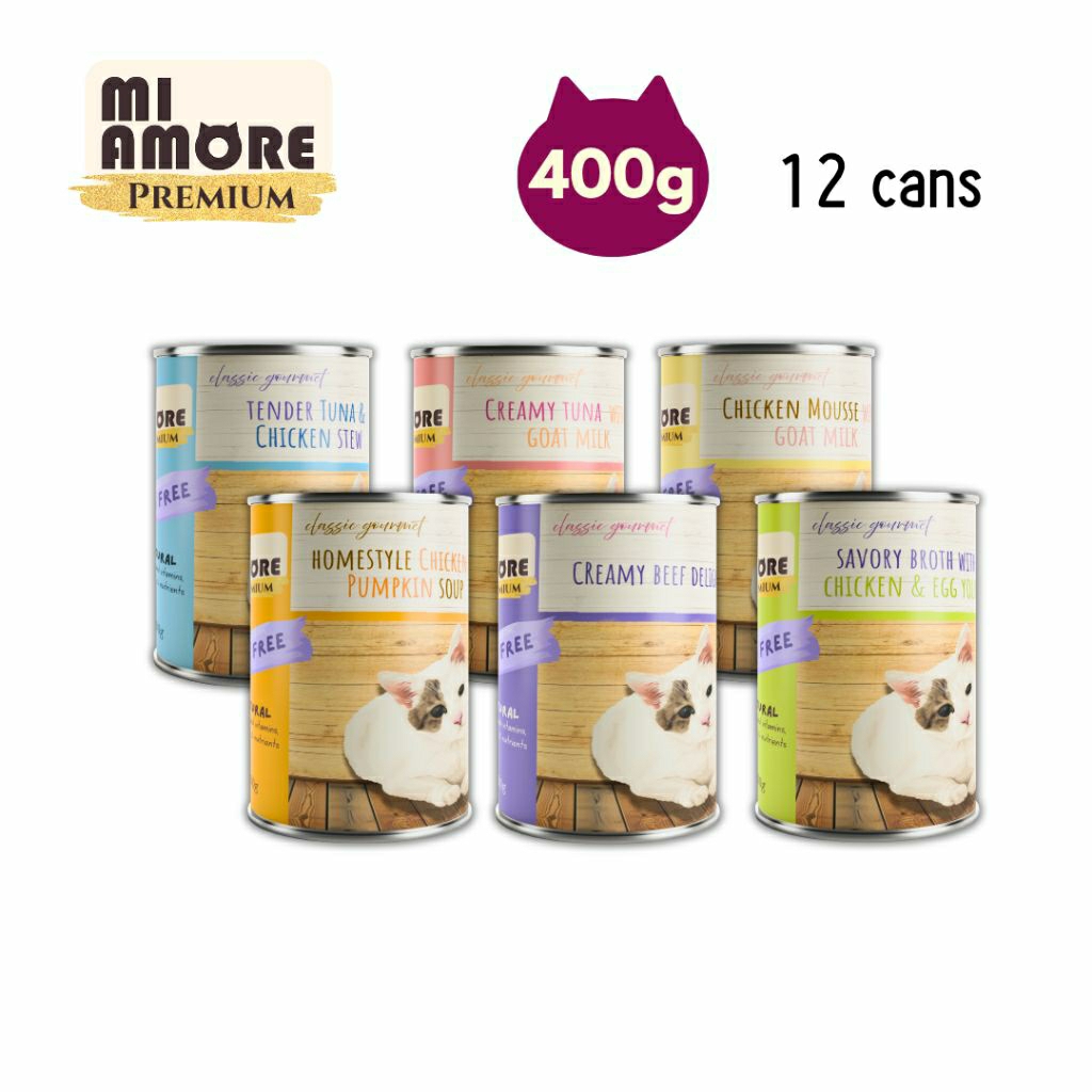 Mi Amore Premium Wet Cat Food Grain Free 400g 12 cans | Shopee Philippines