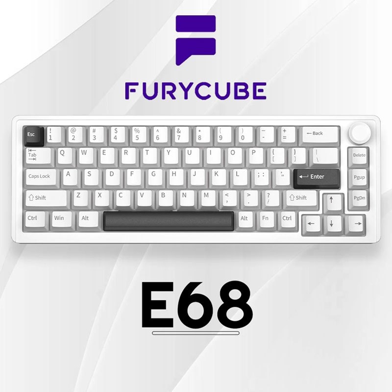 FURYCUBE E68 Wireless Mechanical Keyboard Gaming Aluminum RGB Gasket ...