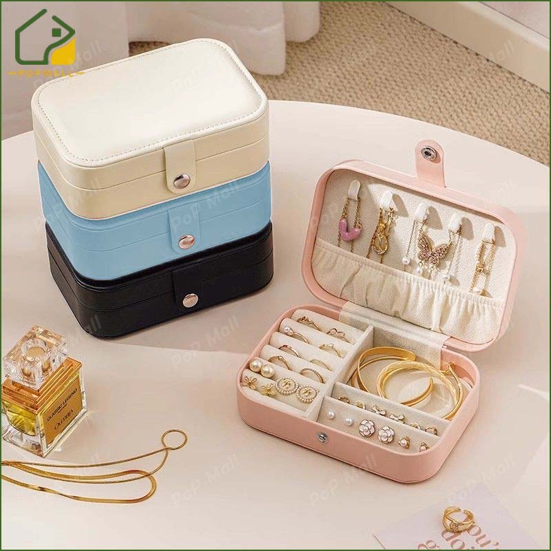 PoP Jewelry Box Organizer PU Leather Storage For Rings Earrings ...