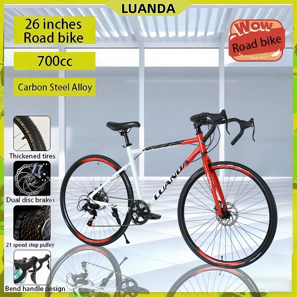 LUANDA Road Bike 26 inch adult bike Aluminum Alloy Road Bike Dual disc ...