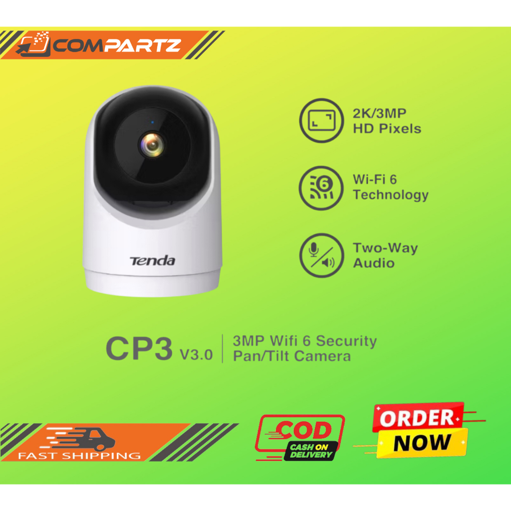 Tenda CP3 V3 3MP 2k WiFi6 Pan Tilt Security Camera | Shopee Philippines
