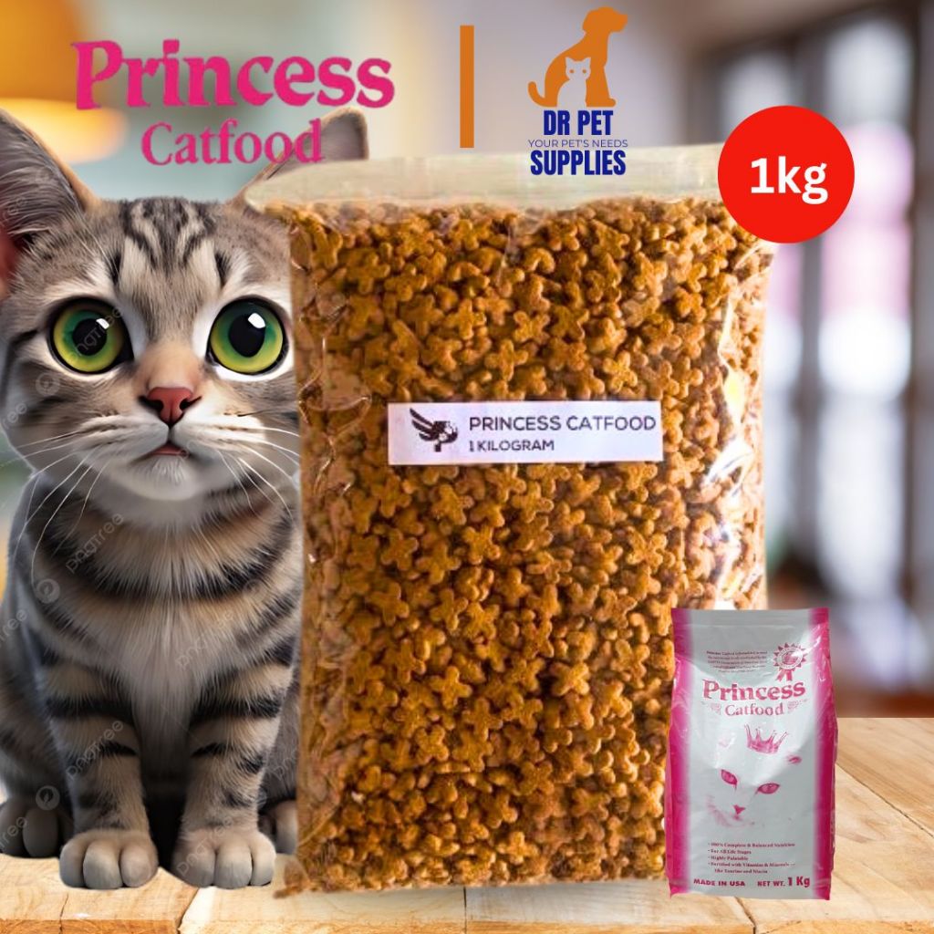 1kg Princess Cat Food All Stages Adult Kitten Cat Dry Food Healthy Skin ...