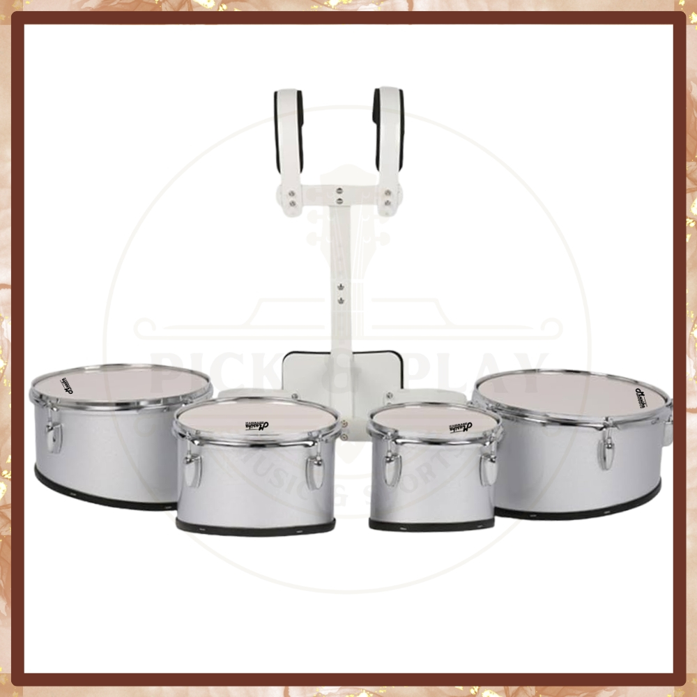 Musika Marching Tom Drum Set – Includes Carrier (3-Tom & 4-Tom Options ...
