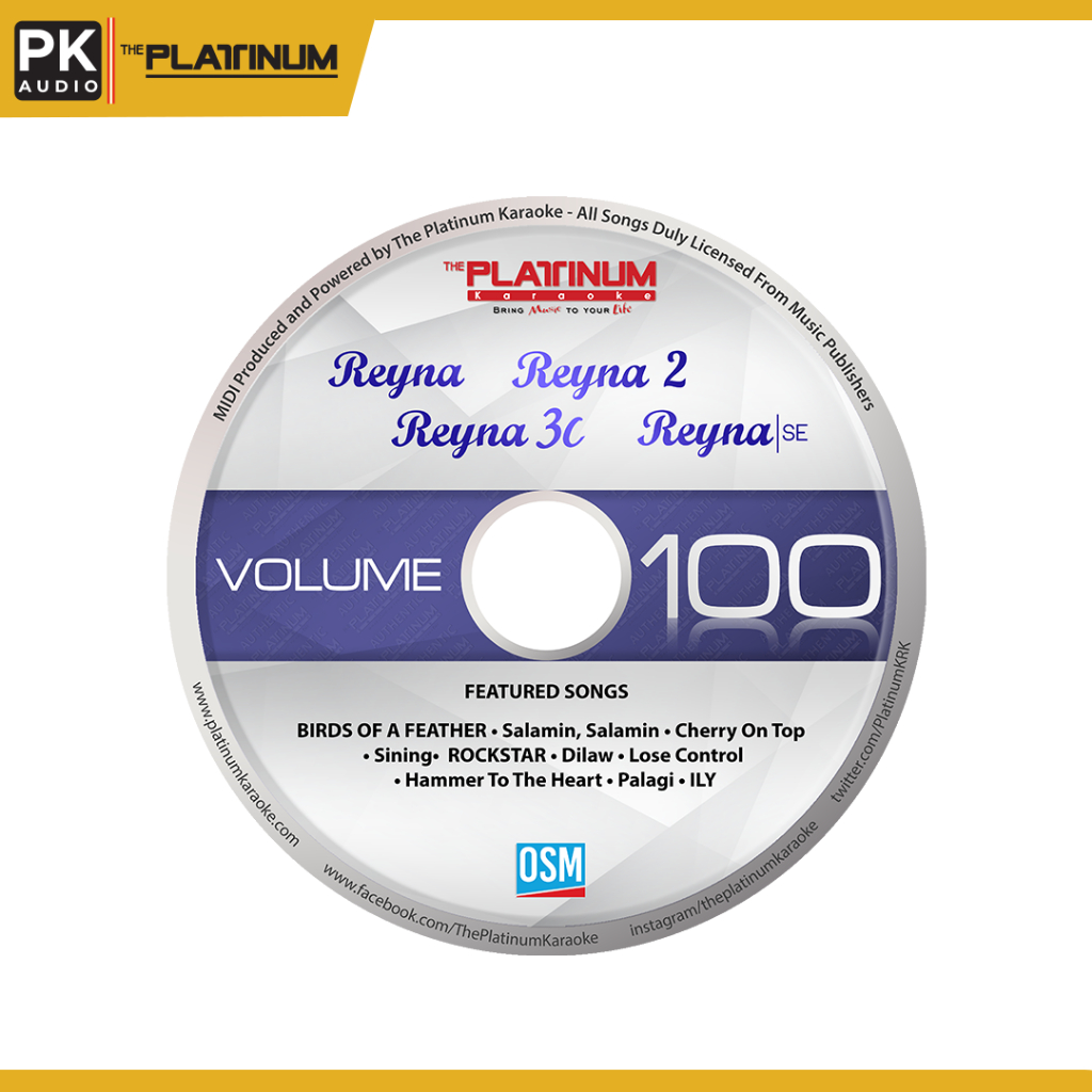 Platinum Karaoke Volume 100 CD For Reyna/2/3C/SE | Shopee Philippines
