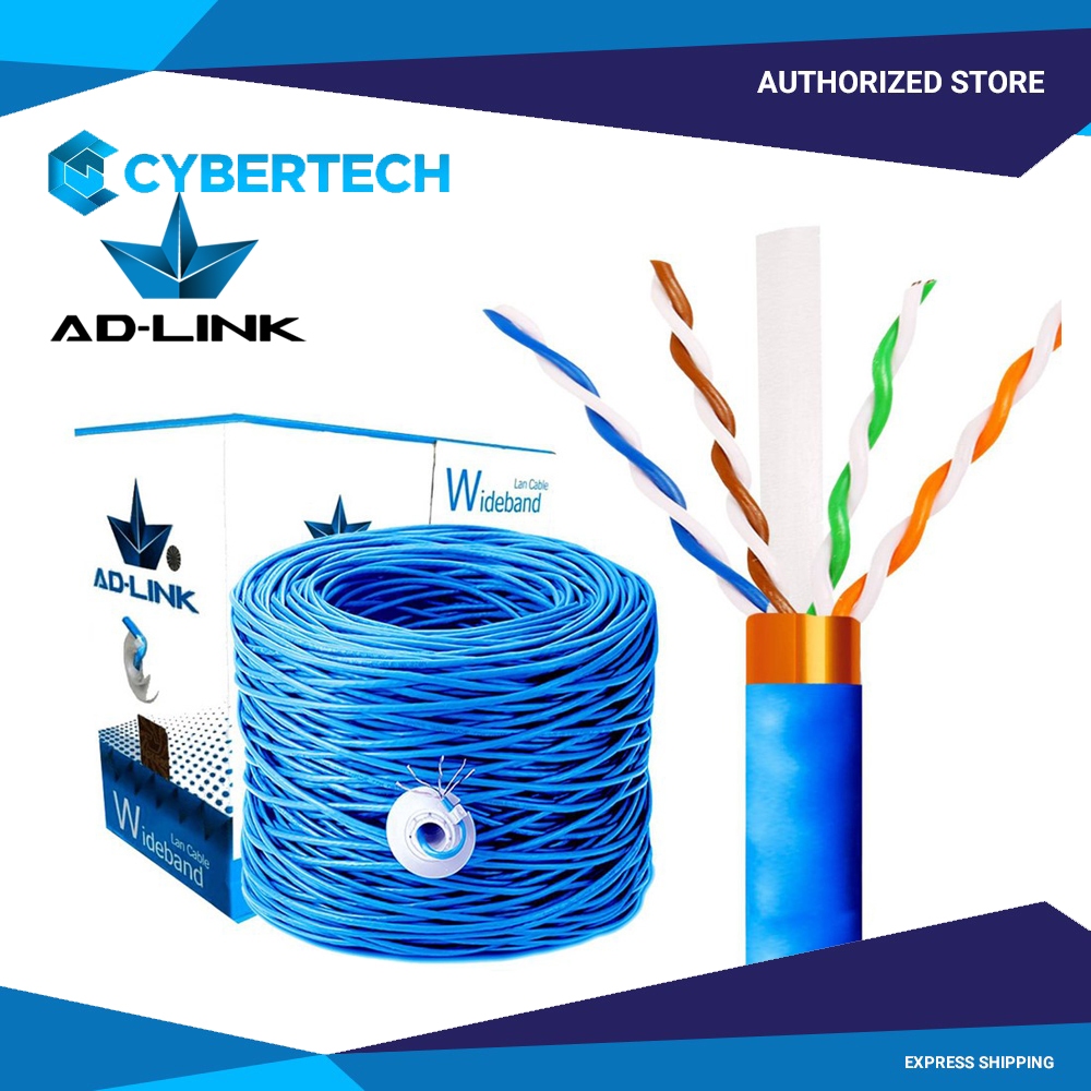 Ad-Link CAT6E 305m Indoor FTP (Foiled Twisted Pairs) Cable CCA Blue (AD ...