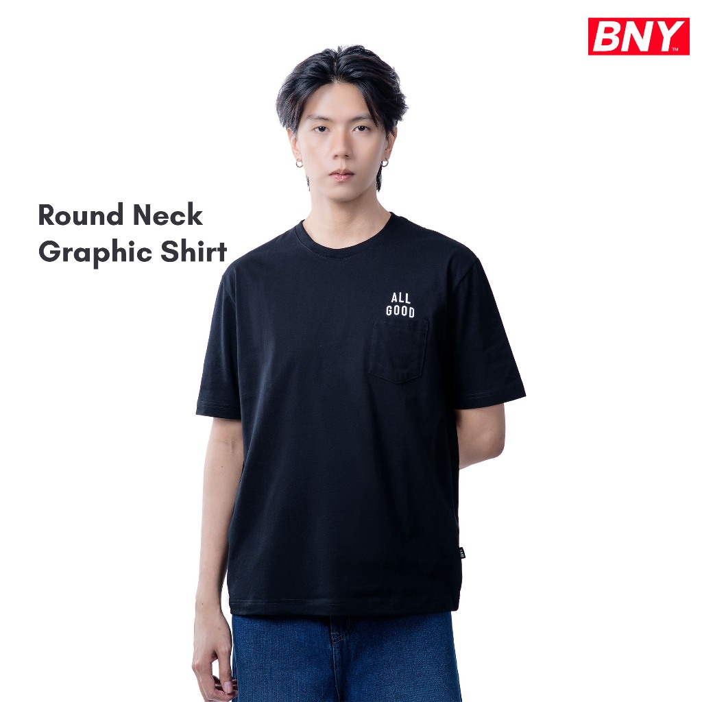 BNY Men's Round Neck T-Shirt With Print Design (119) | Shopee Philippines