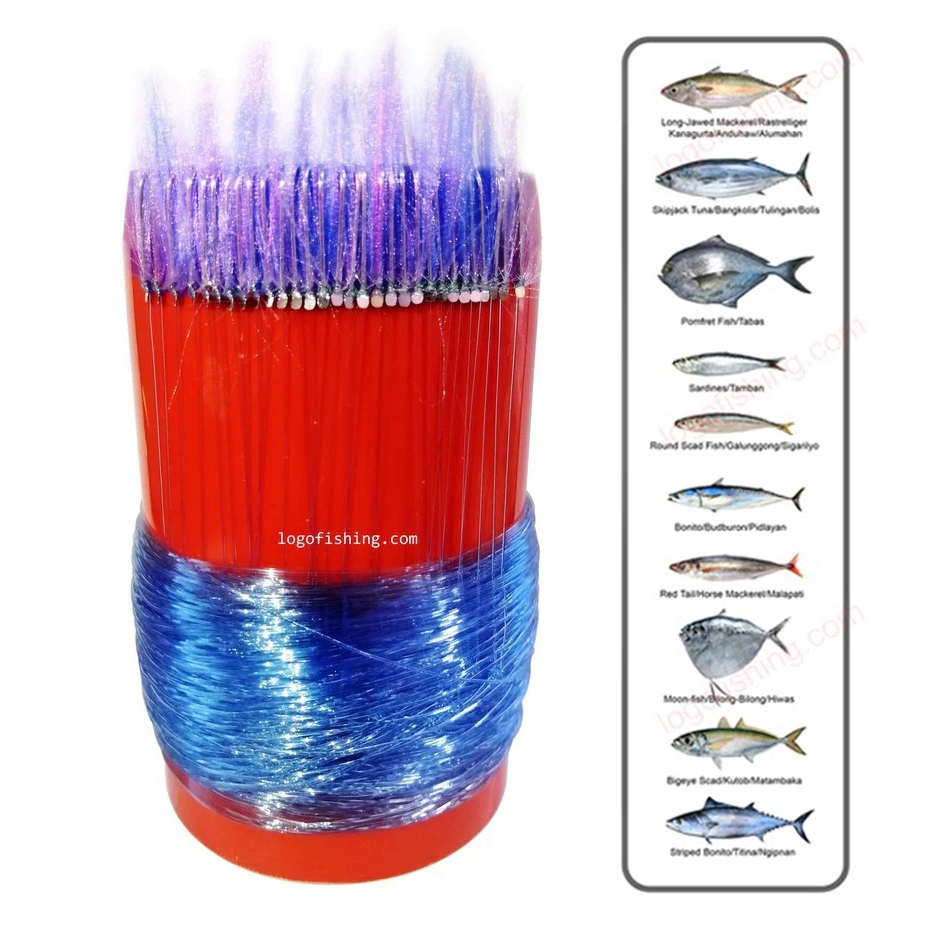 (BLUE + RED - 570 / 569 / 568) Sabiki LogoFishing Traditional "Bundak ...