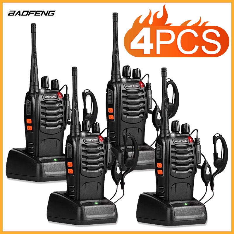 4pcs Baofeng 888S 5W 16CHs Interphone Two Way Radio Walkie Talkie VHF/UHF Original | Shopee ...