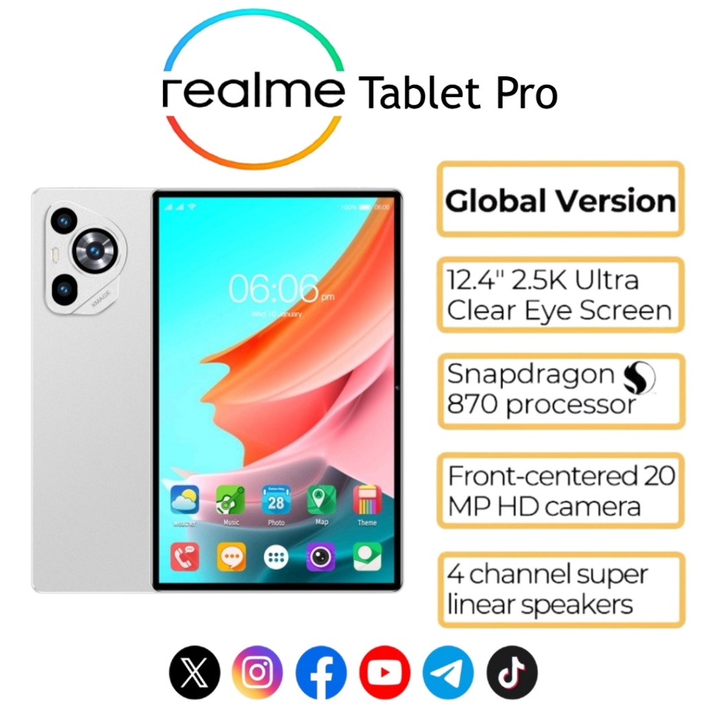 Tablet P70 12 Inch Android 12.0 16GB RAM 512GB ROM Dual SIM 5G LTE WiFi 2.4/5G Android Tab ...