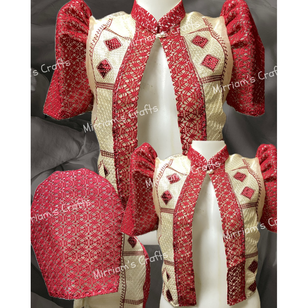 Modern Filipiniana Bolero Spider Net Red | Shopee Philippines