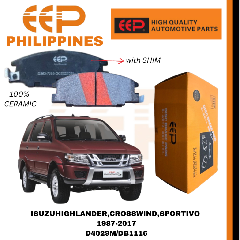 EEP FRONT BRAKE PAD FOR ISUZU HIGHLANDER,CROSSWIND,SPORTIVO 1987-2017 ...