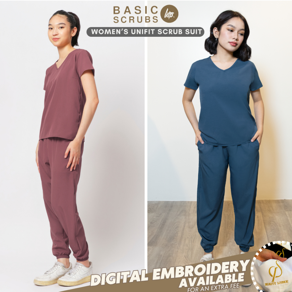 HTP Basics Women's Unifit Scrub Suit Set | Scrubsuit with embroidery ...