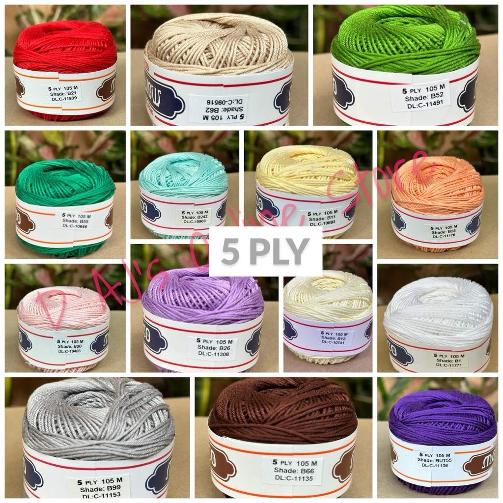 5 PLY Monaco Mercerized Crochet Cotton Yarn | Shopee Philippines