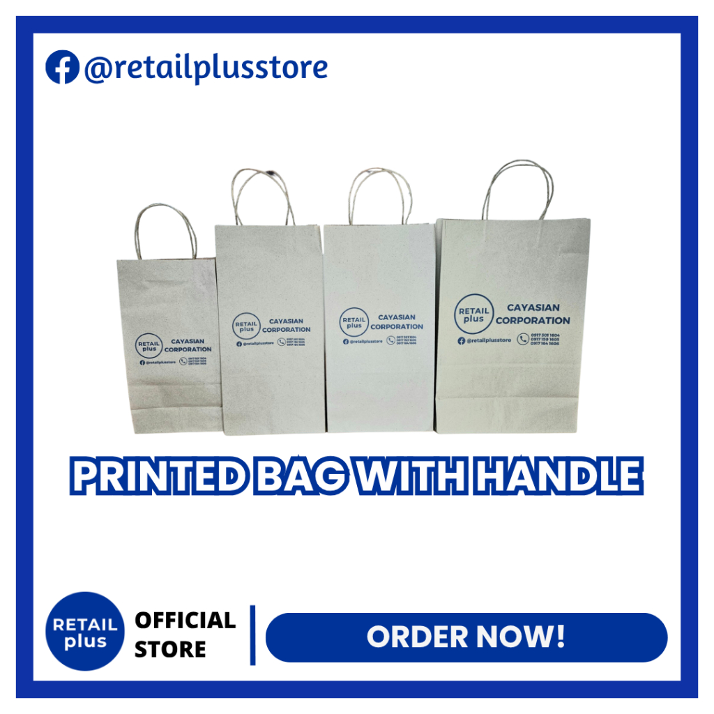 [100PCS] Customized Brown Paper Bag with Handle | Shopee Philippines