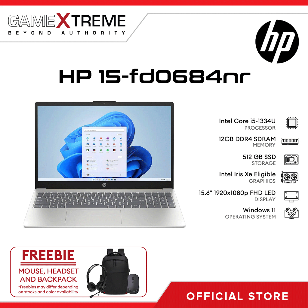 HP Laptop 15.6" FHD IPS Notebook Intel Core i5-1334U 12GB DDR4 RAM ...