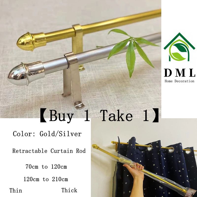 【Buy 1 Take 1】Retractable Curtain Rod (with Screws and Brackets ...
