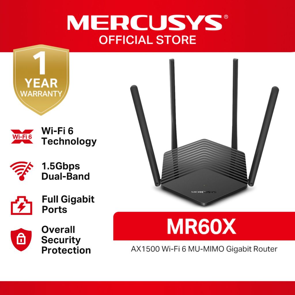 Mercusys Official | MR60X | AX1500 | Dual‑Band | Home | Wi‑Fi 6 | Fast ...