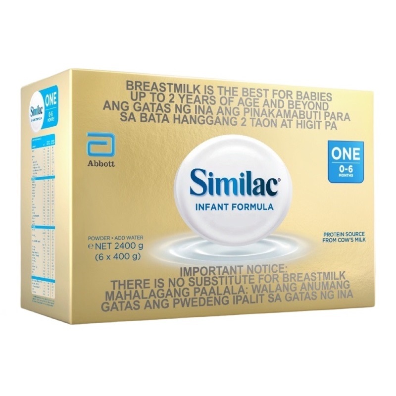 Similac for 0 to 6 months 2.4kg (6 x 400g) | Shopee Philippines