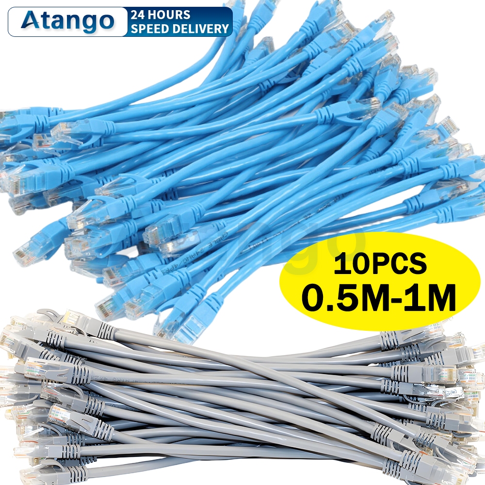 10pcs 50/100cm Cat5 Cat5e Rj45 Utp Internet Lan Ethernet Cable Network ...