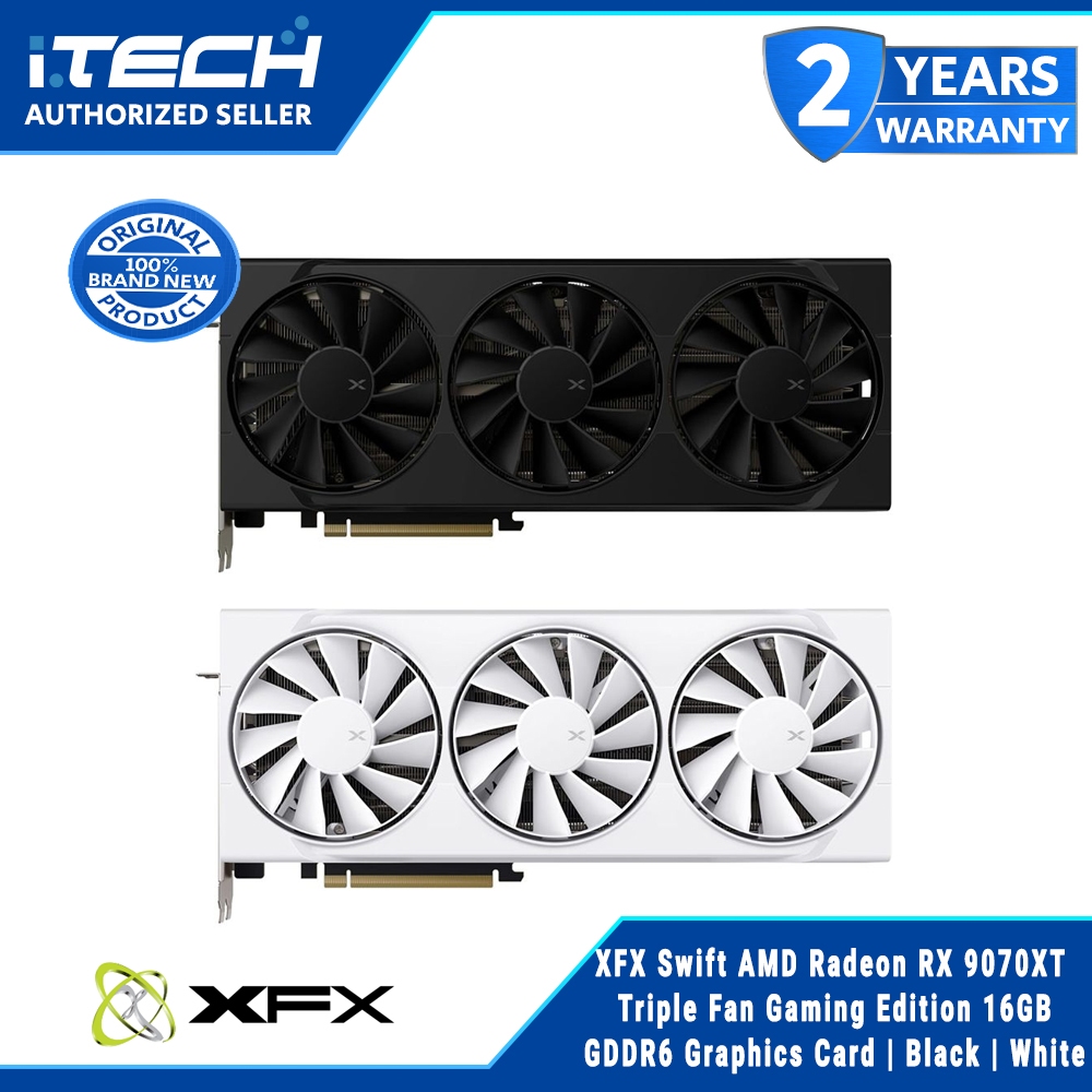 XFX Swift AMD Radeon RX 9070XT Triple Fan Gaming Edition 16GB GDDR6 ...