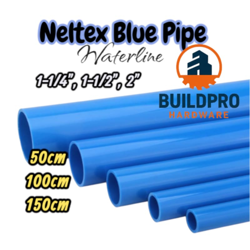 PVC NELTEX Blue Pipe Waterline "Big Sizes" 1-1/4" 1-1/2" 2" Per 50cm ...