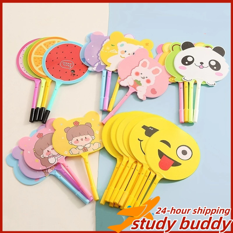 Ballpoint Pen Fan Shaped Cartoon Pens Blue Ink Creative Writing Tool ...