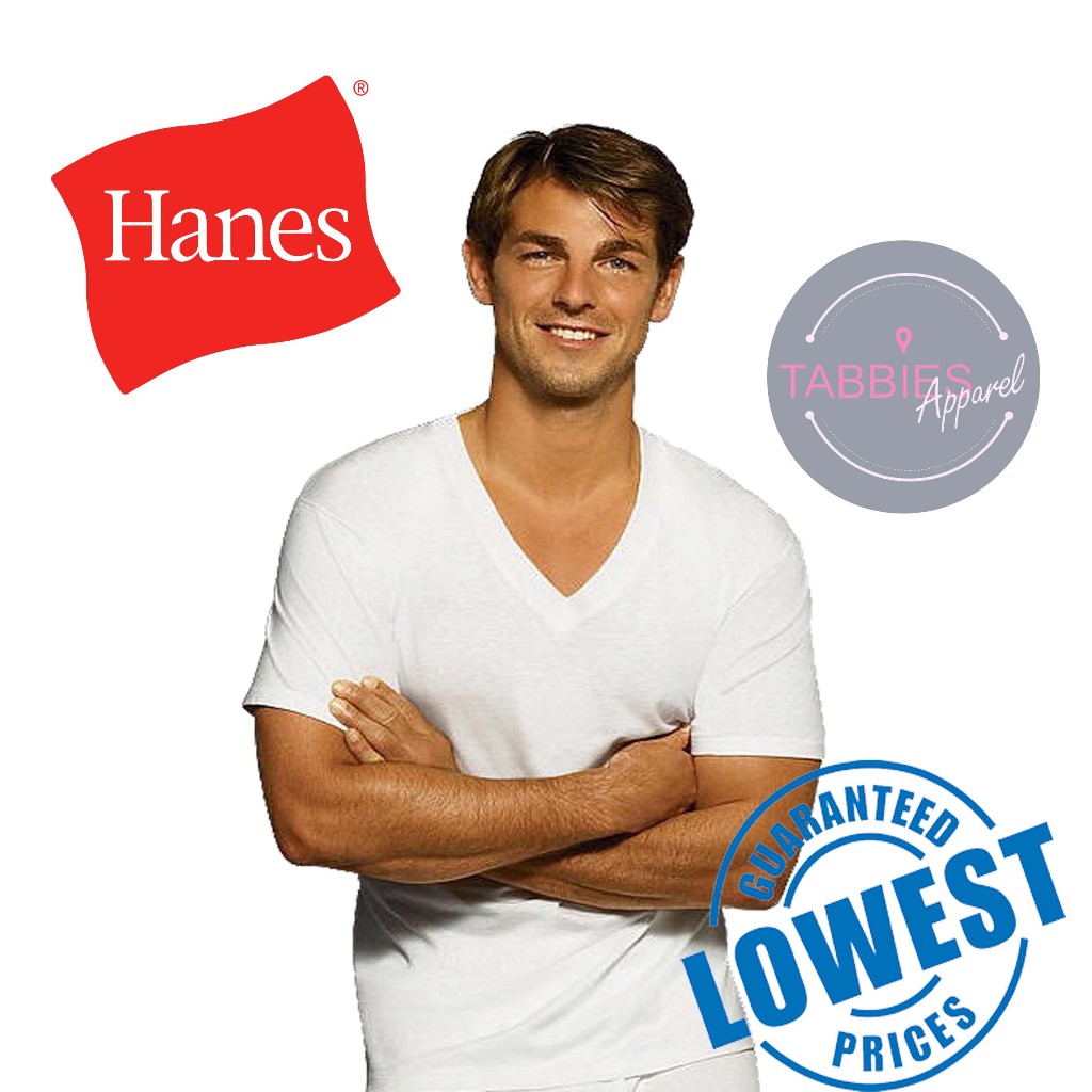 HANES 3 pcs Round-Neck/ Classics V-Neck White T-Shirt | Shopee Philippines
