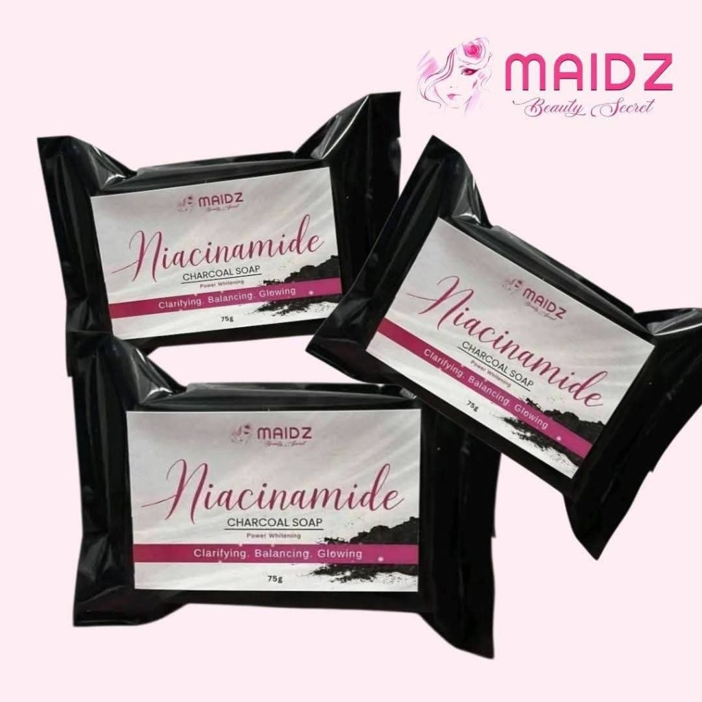3pcs Maidz Niacinamide Charcoal Soap 75g |Onhand (Ready to Ship ...