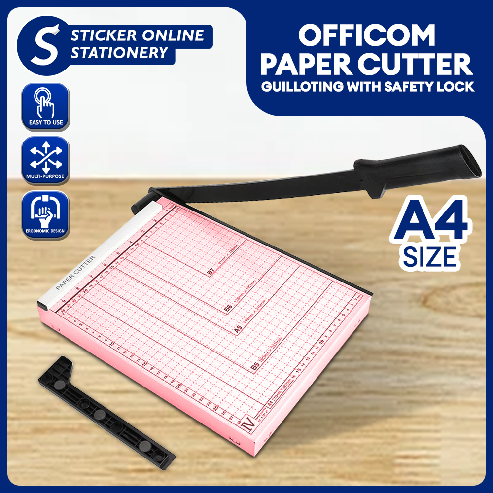Officom Paper Cutter Metal A4 Pink | Shopee Philippines