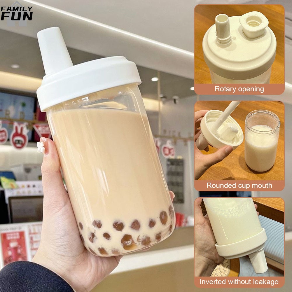 Clear Drinking Straw Cup Pearl milk tea straw cup 500ml Portable straw ...