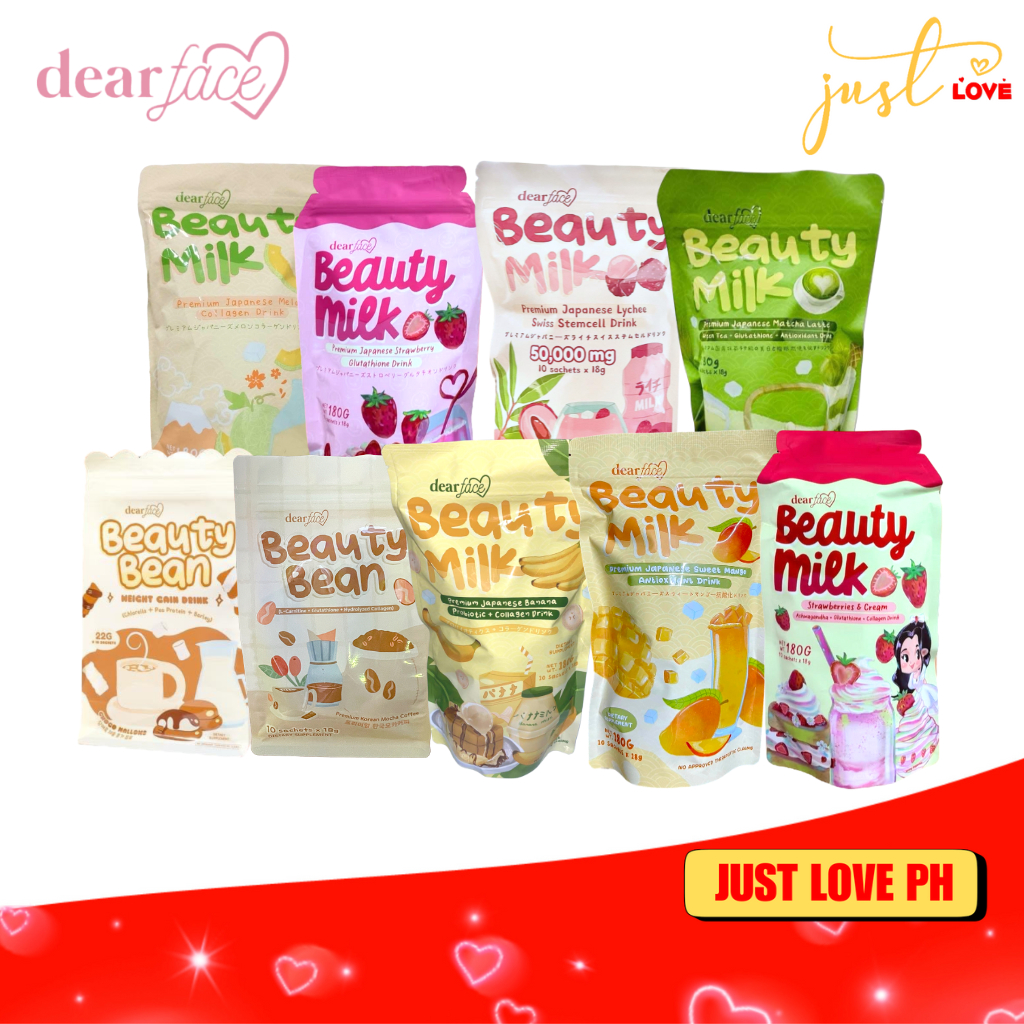 Dear Face Beauty Milk Collagen Drink (Melon, Strawberry, Lychee, Banana ...