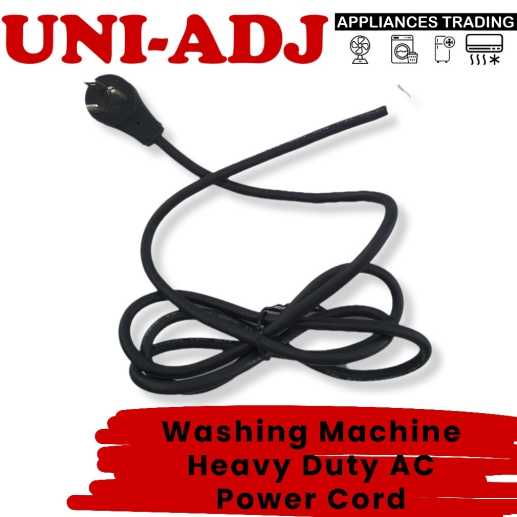 Washing Machine Heavy Duty Power Cord (1.5 Meters) Spare Parts Only ...