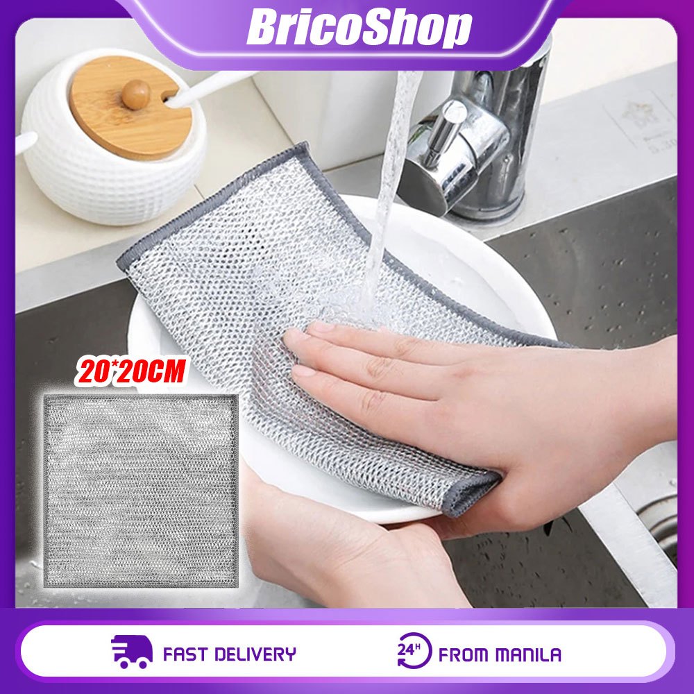1Pc Kitchen Dish Cleaning Cloth Non Stick Oil Steel Wire Cleaning Rag ...