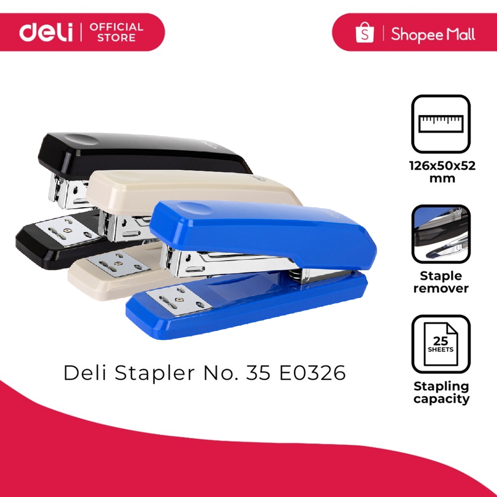 Deli E0326 Office Supplies - Stapler No. 35 (1PC) [7527326] | Shopee Philippines
