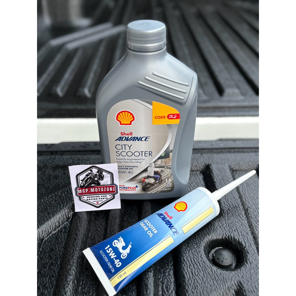 New Shell Advance City Scooter Oil 1L w/ FREE GEAR OIL- Fully Synthetic ...