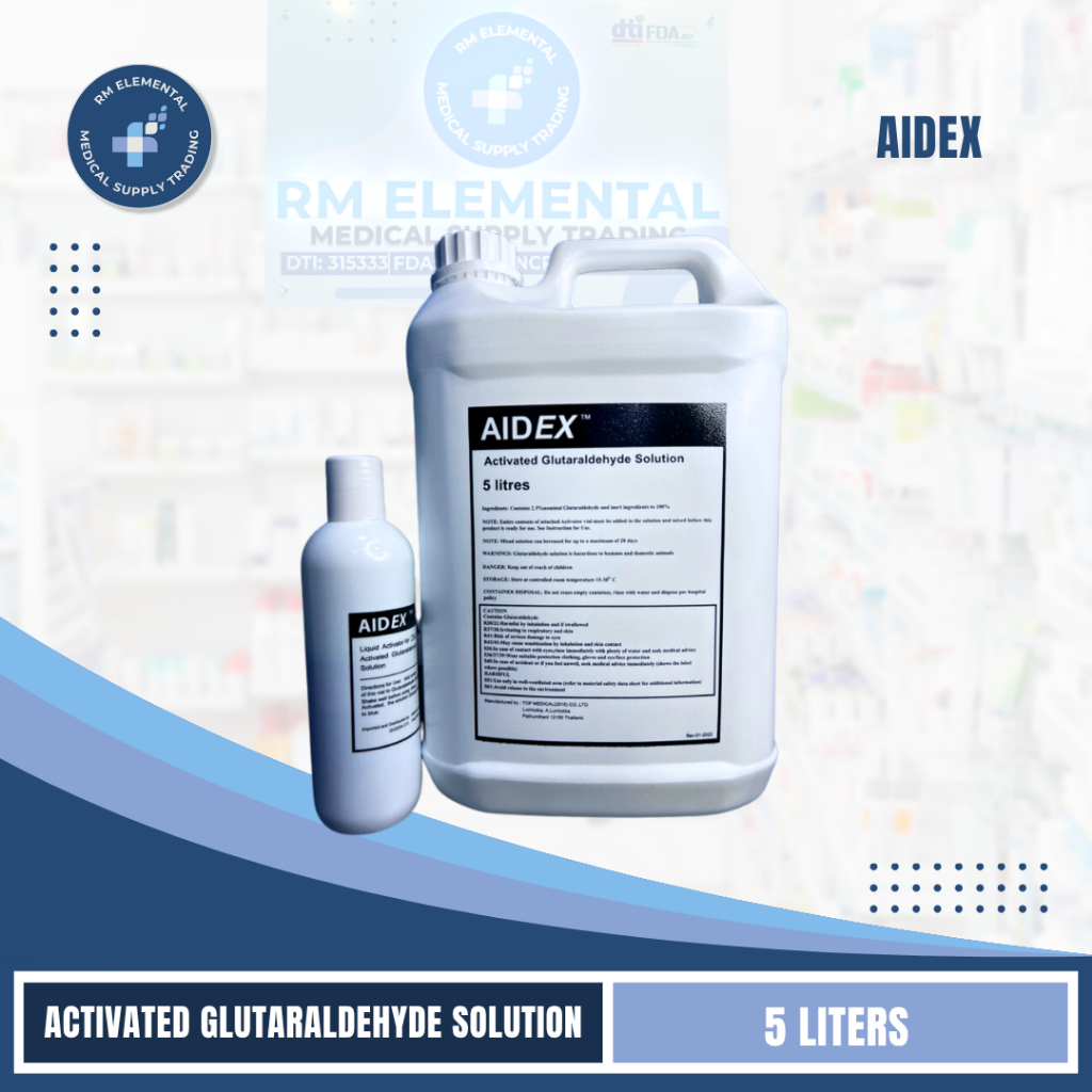 Aidex Activated Glutaraldehyde Solution Cidex (Gallon) 5L | Shopee ...