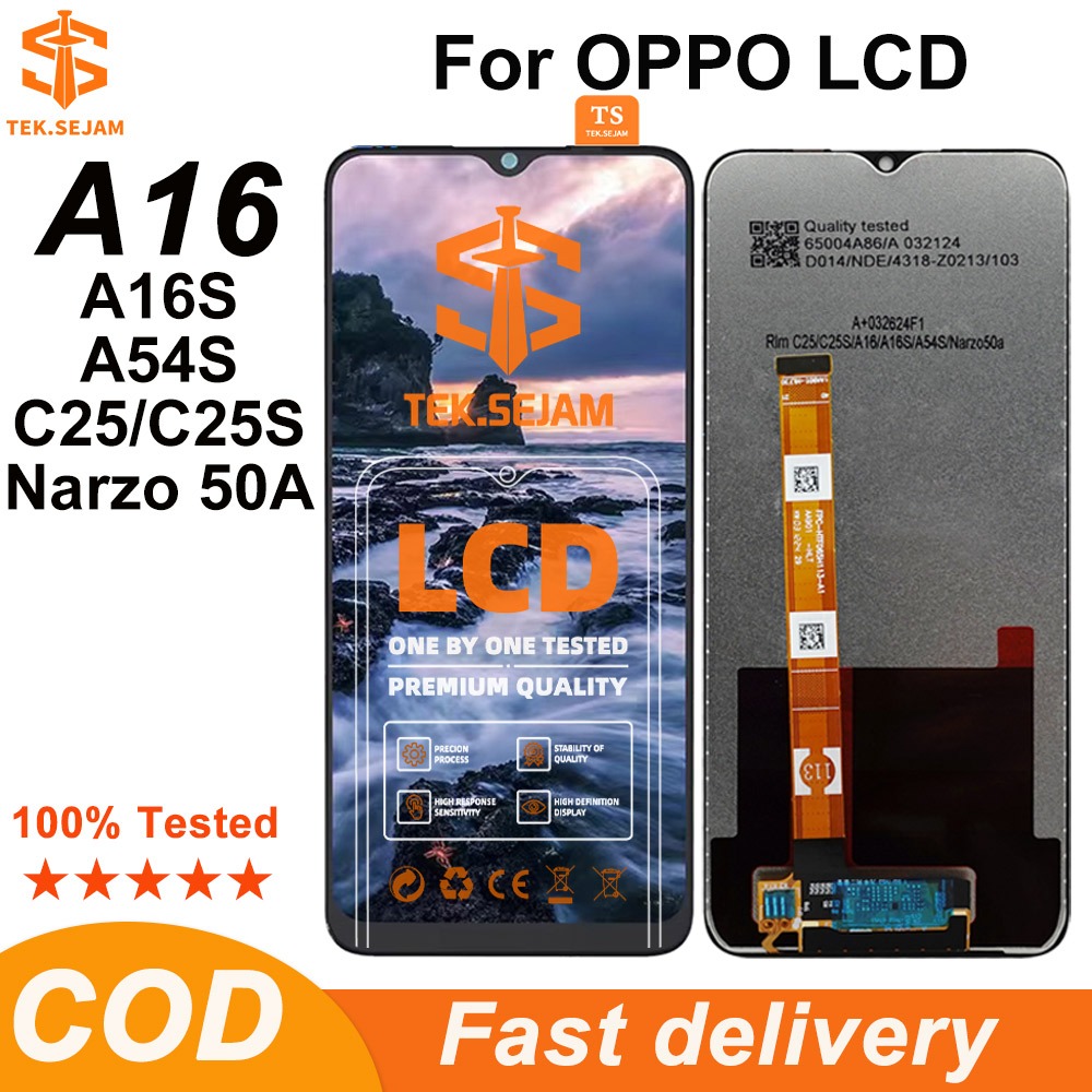 TEK.SEJAM LCD For OPPO A16 A16S Realme C25/C25S Original LCD Display Screen assembly replacement ...