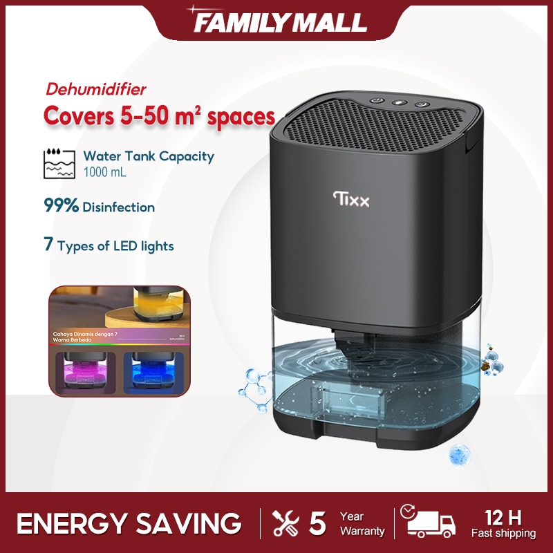 Tixx Air Dehumidifier 1L Low Noise Home Bedroom Moisture Absorber ...