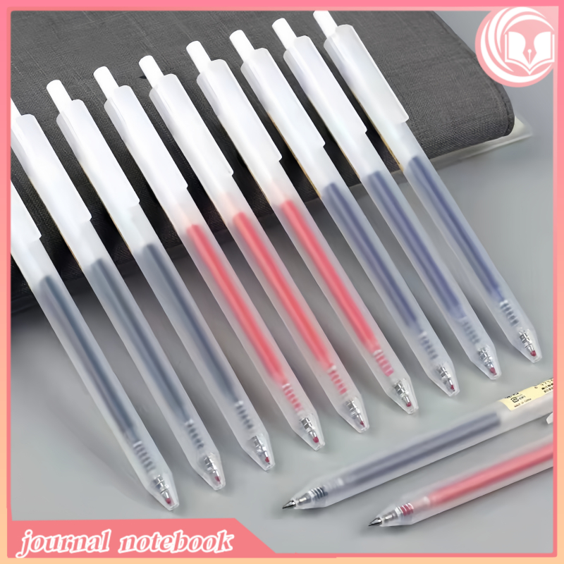 0.5MM Press-type Gel Pen Black/Red/Blue ink Simple Retractable Sign Pen ...