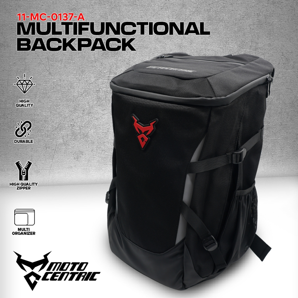 MOTOCENTRIC 11-MC-0137-A RED RUBBER PATCH BACKPACK MULTIFUNCTIONAL NEW ...