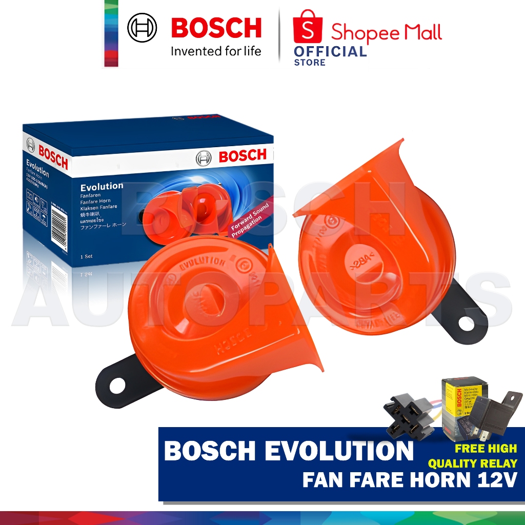 Bosch Evolution Horn 12v w/ Original Bosch Relay PLUS FREE socket ...