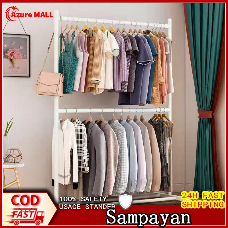Azuer Sampayan Double Layers Stand Stainless Clothes Drying Hanging ...