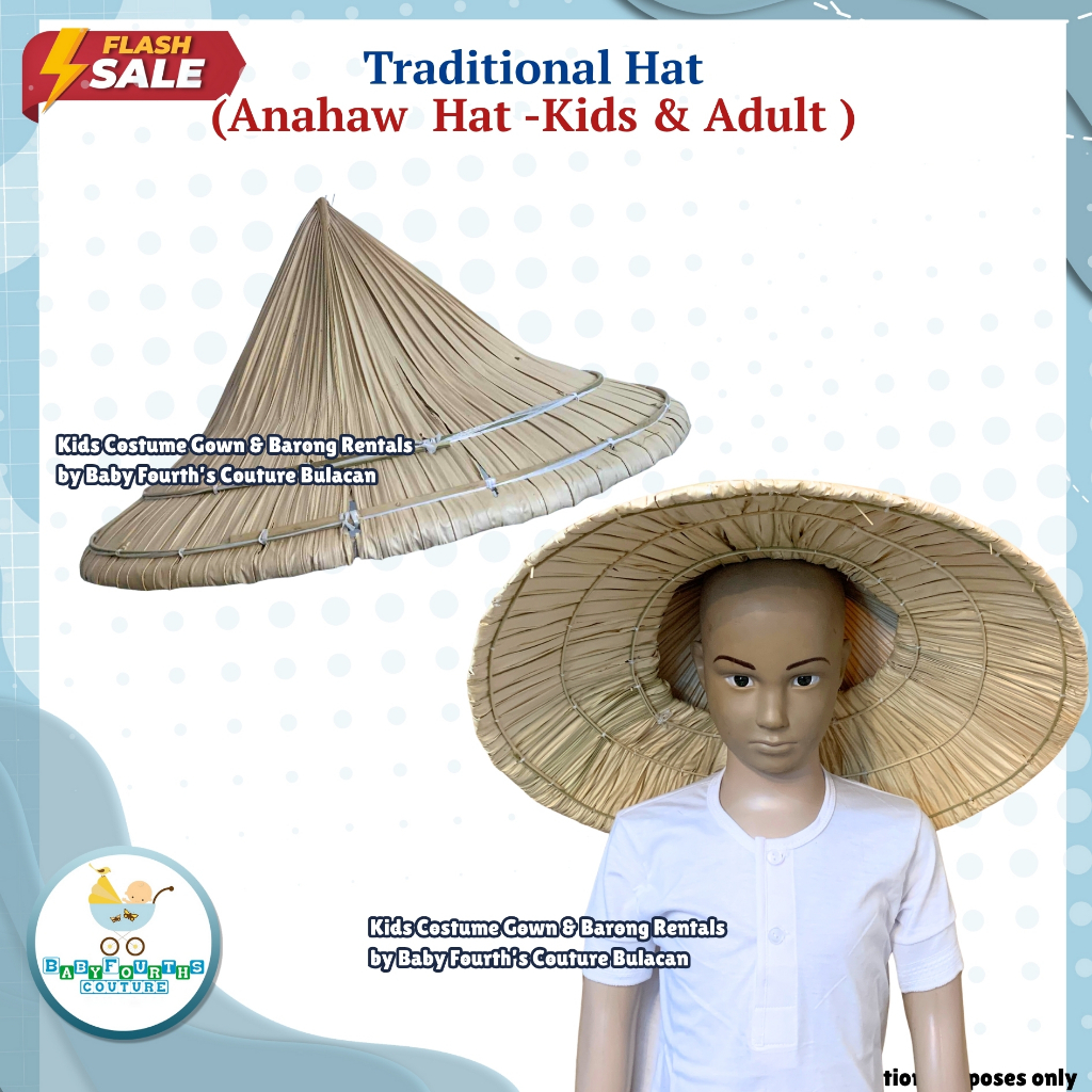 Buwan ng Wika Traditional Native Anahaw Hat Filipino Salakot for Kids ...